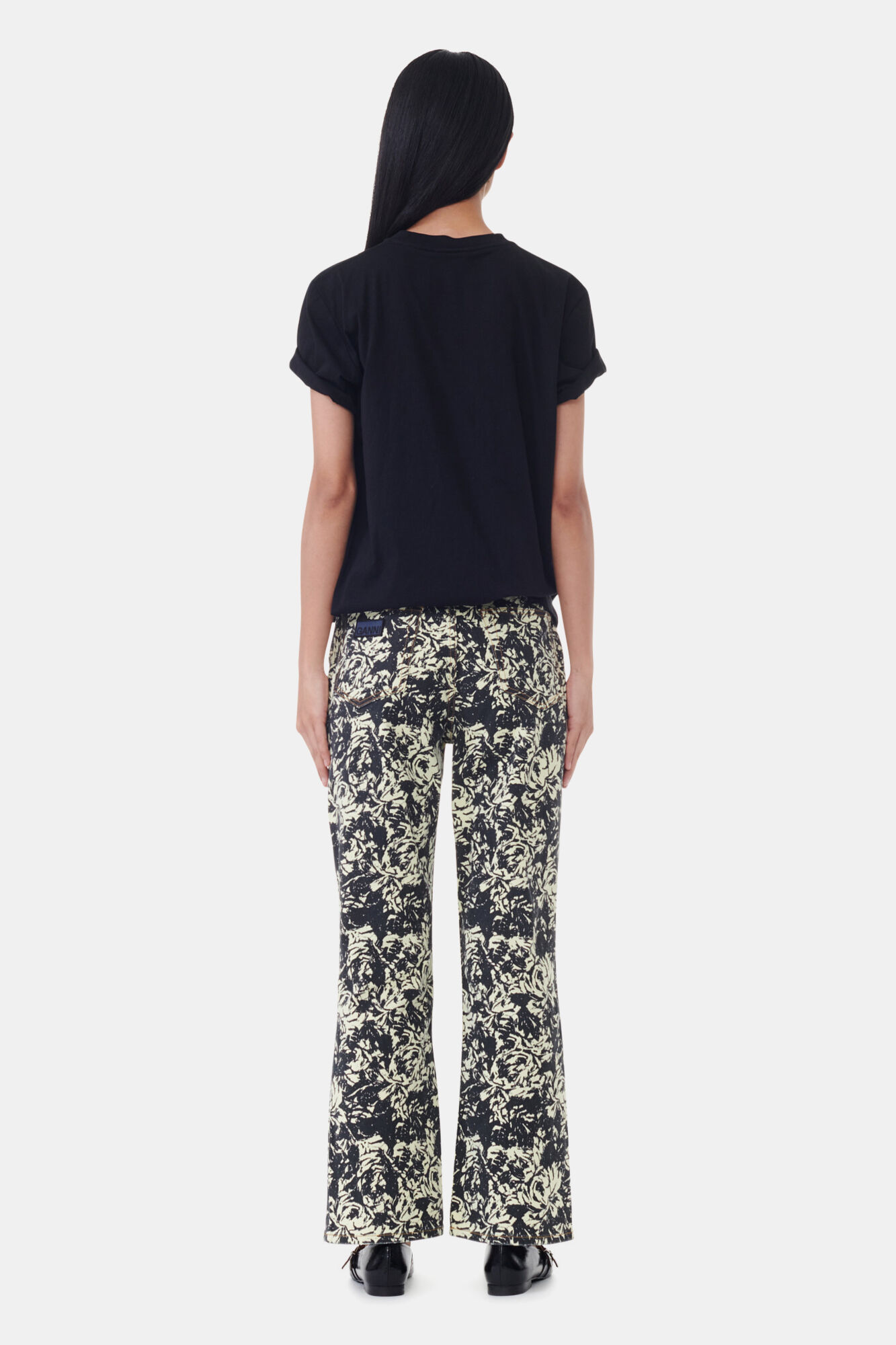 Flan Floral Printed Betzy Cropped Jeans | GANNI UK