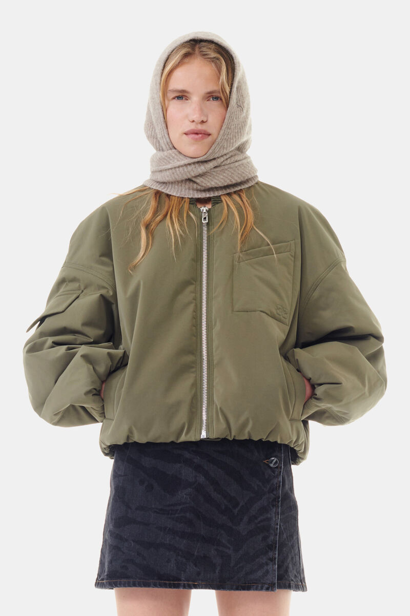 Almond Milk Brown Soft Wool Balaclava | GANNI US