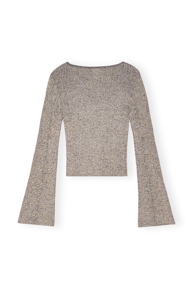 Silver Sparkle Rib Blouse | GANNI CA