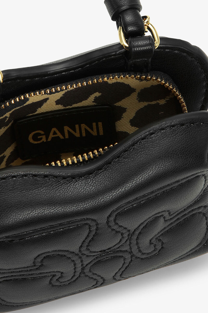 Black Nano Butterfly Top Handle Bag | GANNI UK