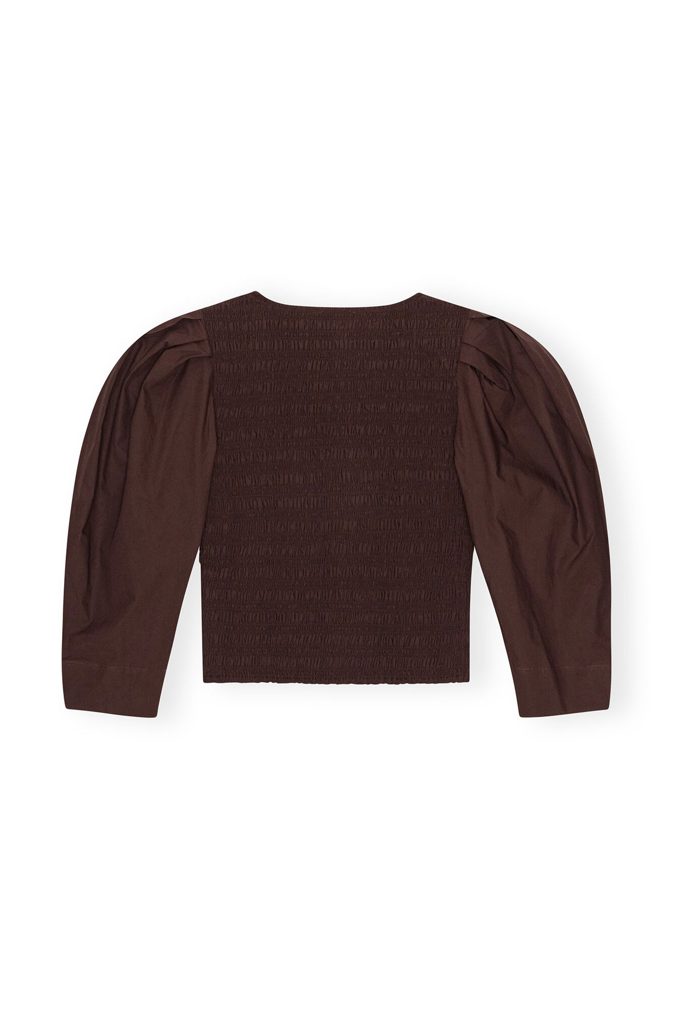 Mole Brown Cotton Poplin Smock Blouse | GANNI UK