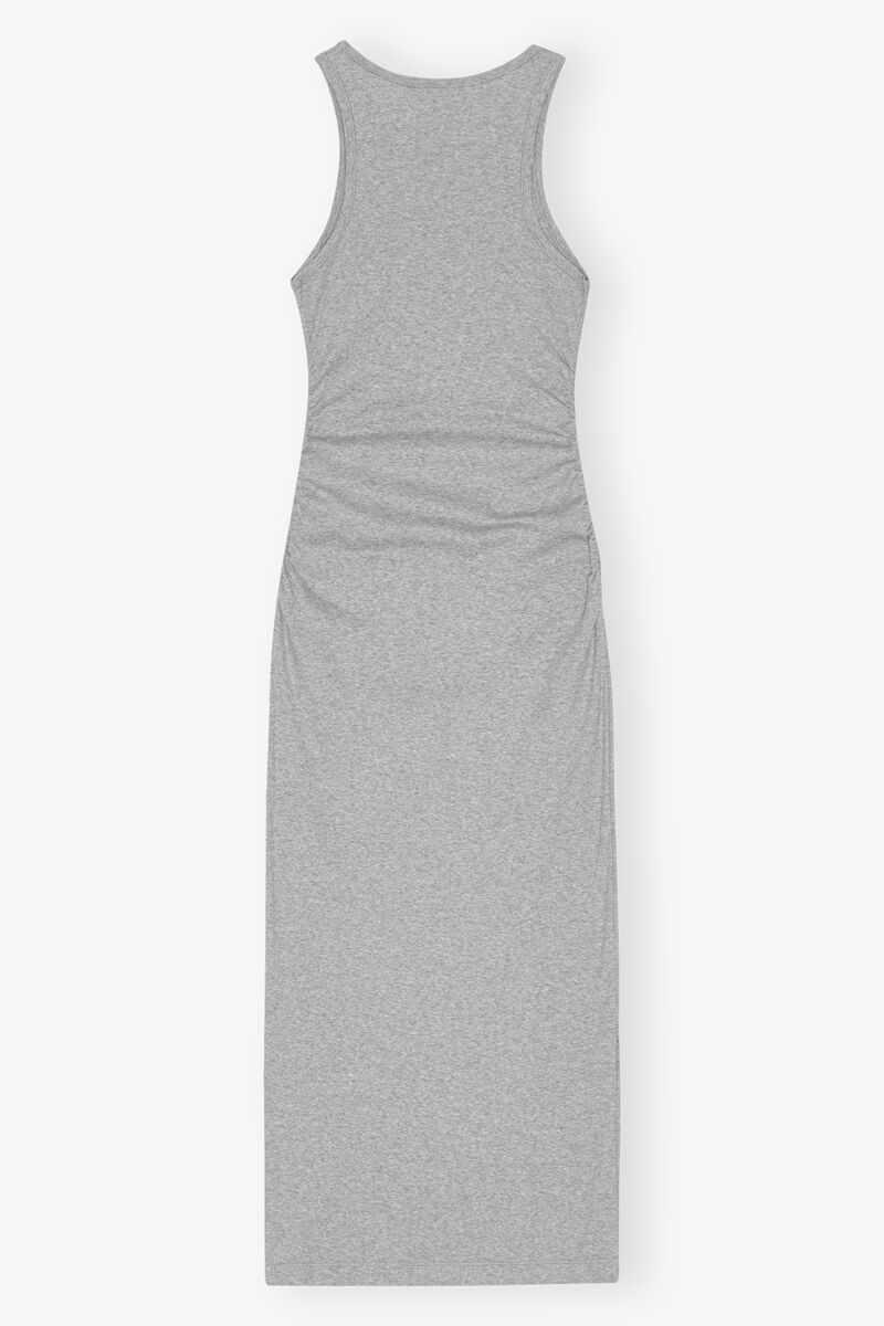 Paloma Melange Grey Soft Cotton Rib Tank Top Long Dress | GANNI KR 가니