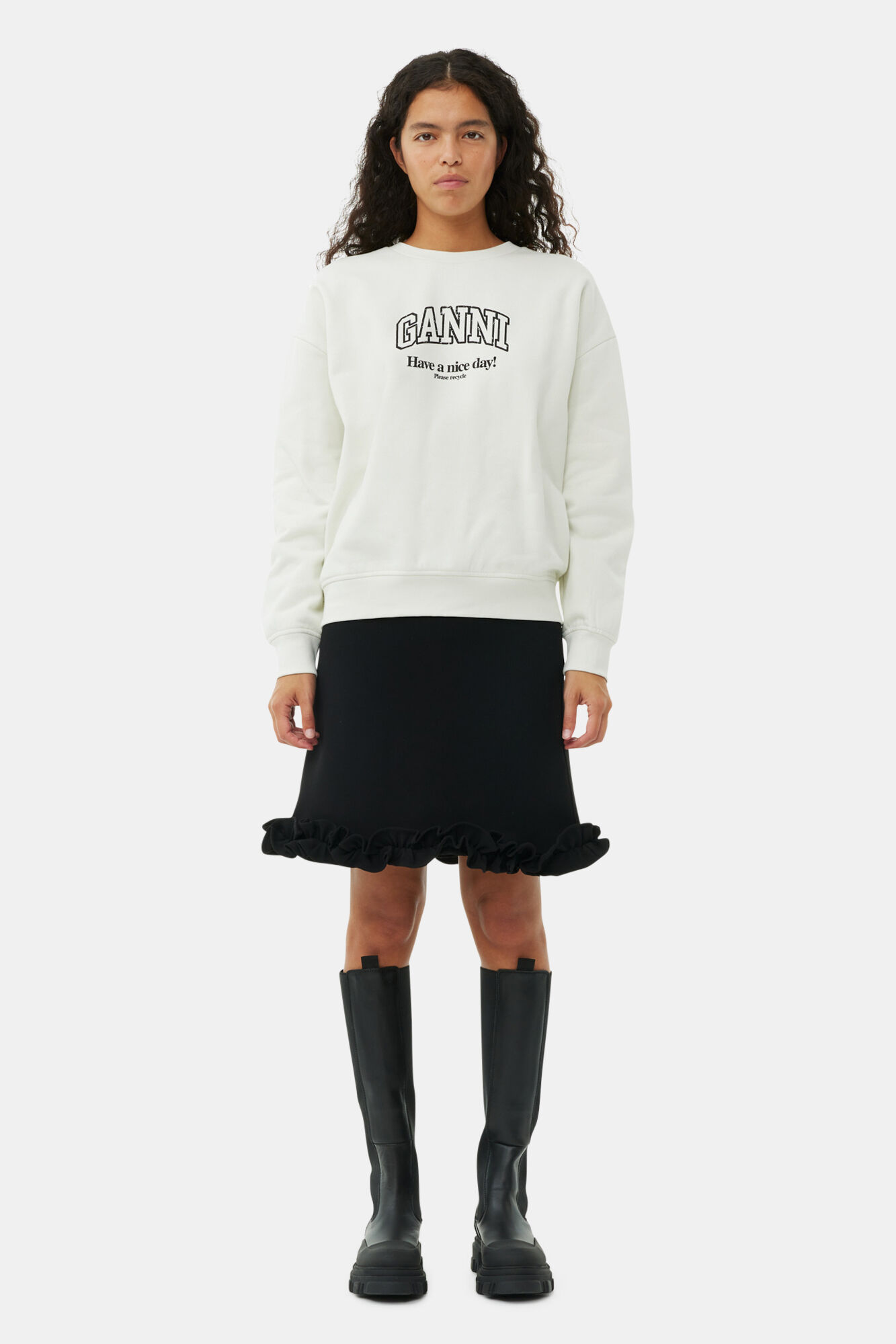 Black Black Stitch Cleated High Chelsea Boots | GANNI AU