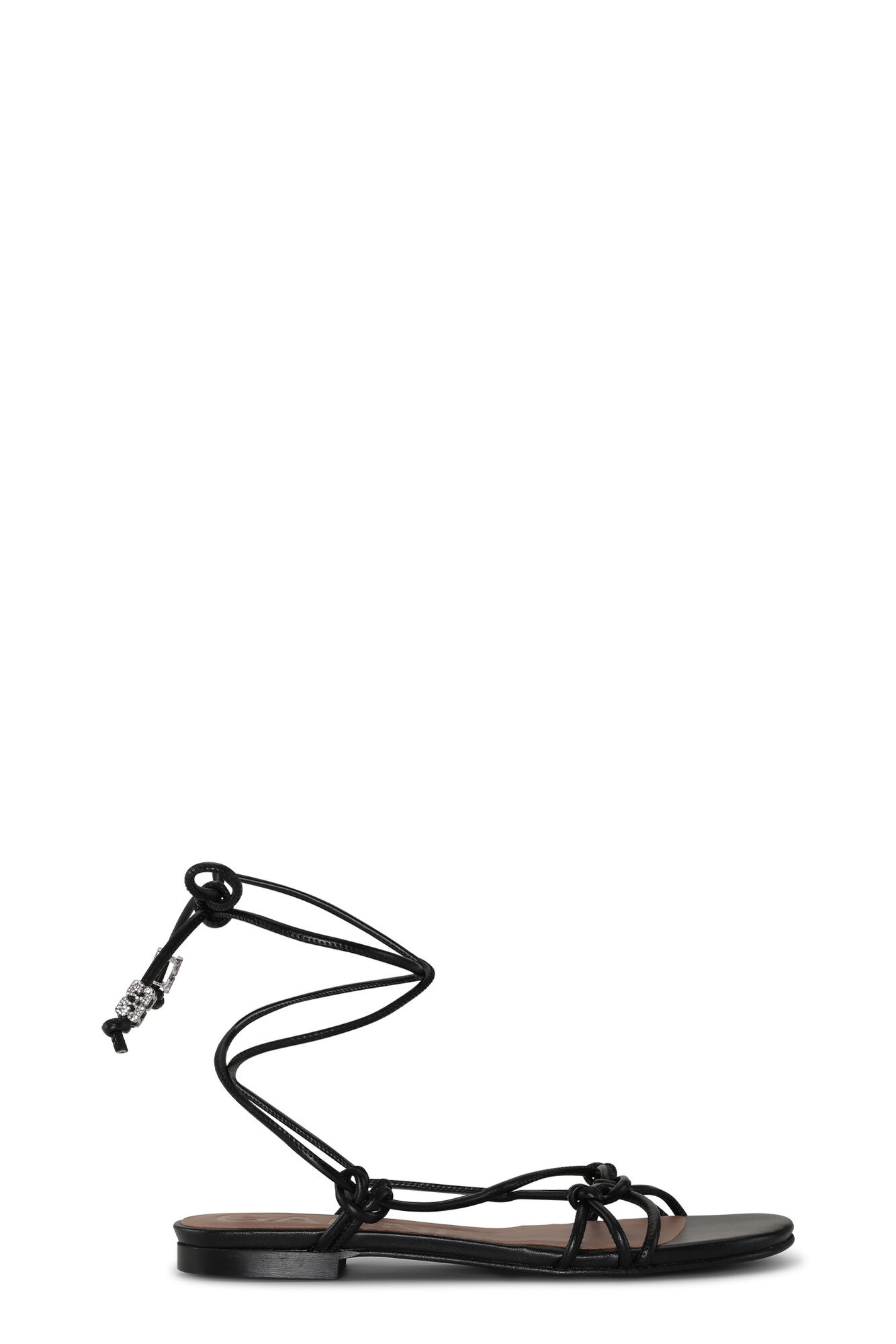 Black Black Knots Flat Sandals | GANNI UK