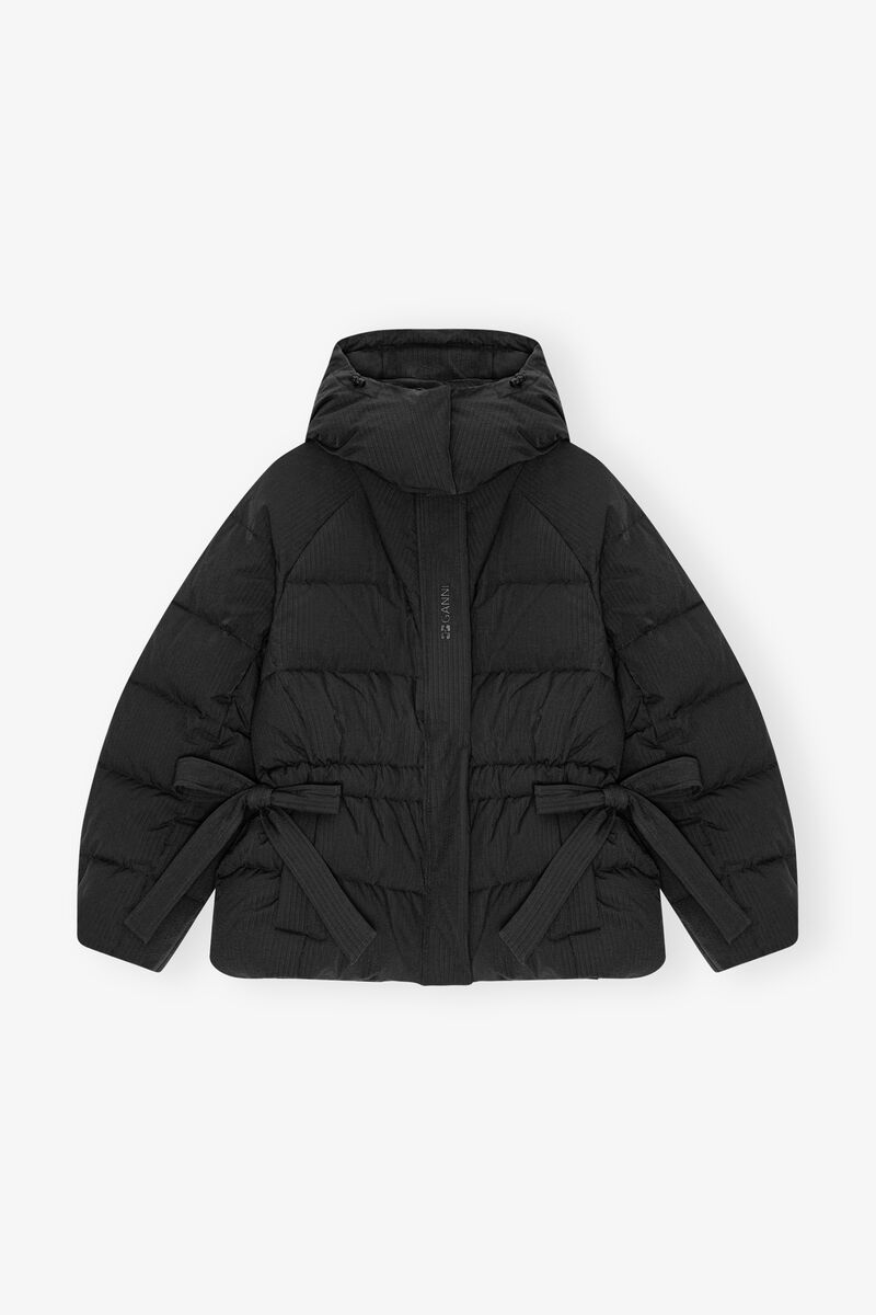 Black Tech Oversized Puffer Jacket | GANNI UK