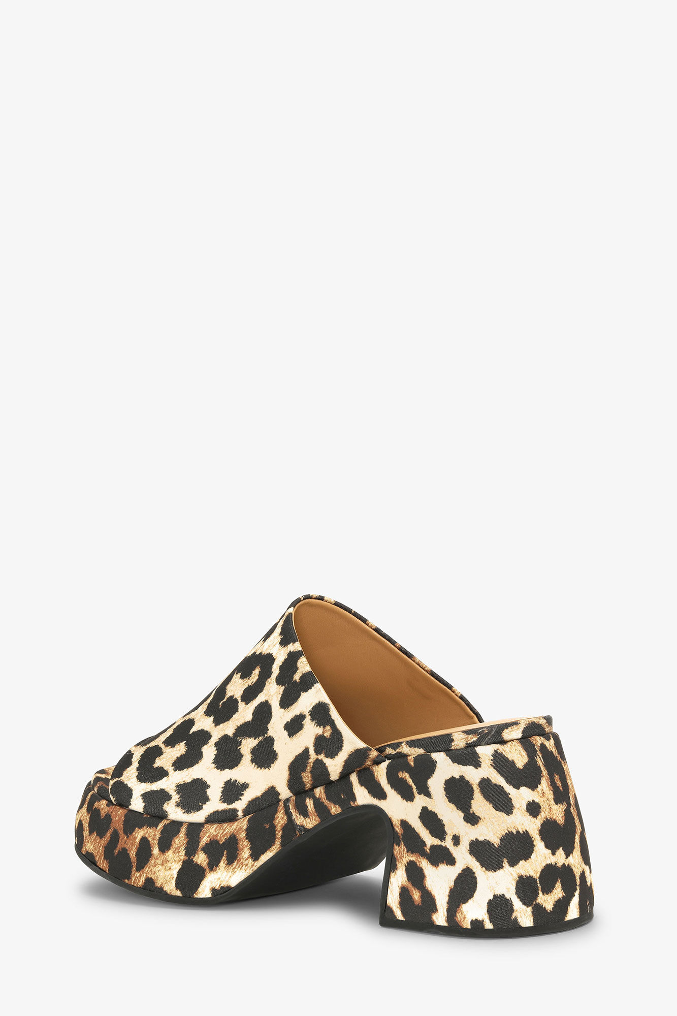 Leopard Leopard Butterfly Platform Satin Sandals | GANNI AE