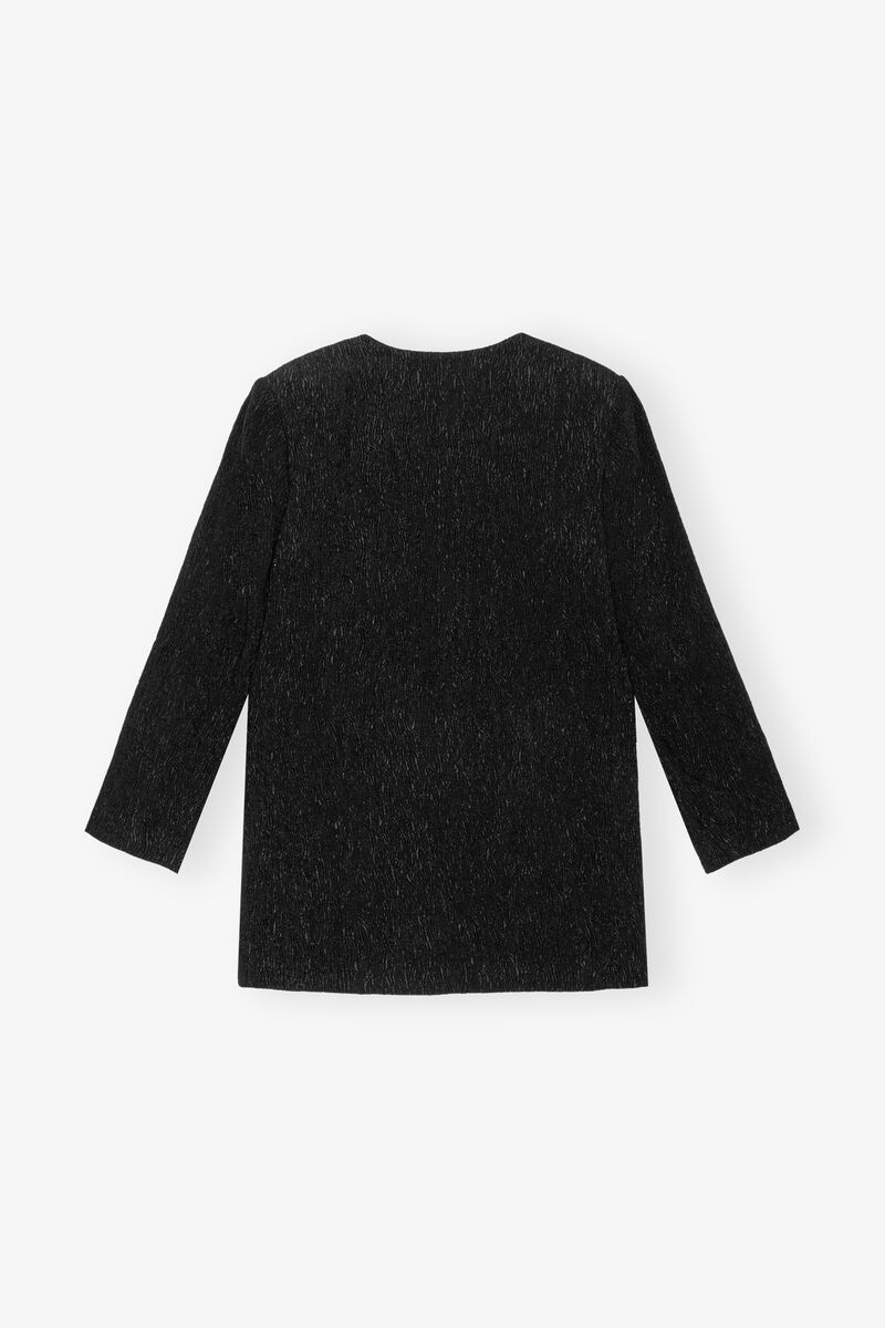 Black Black Viscose Boxy Blazer | GANNI UK