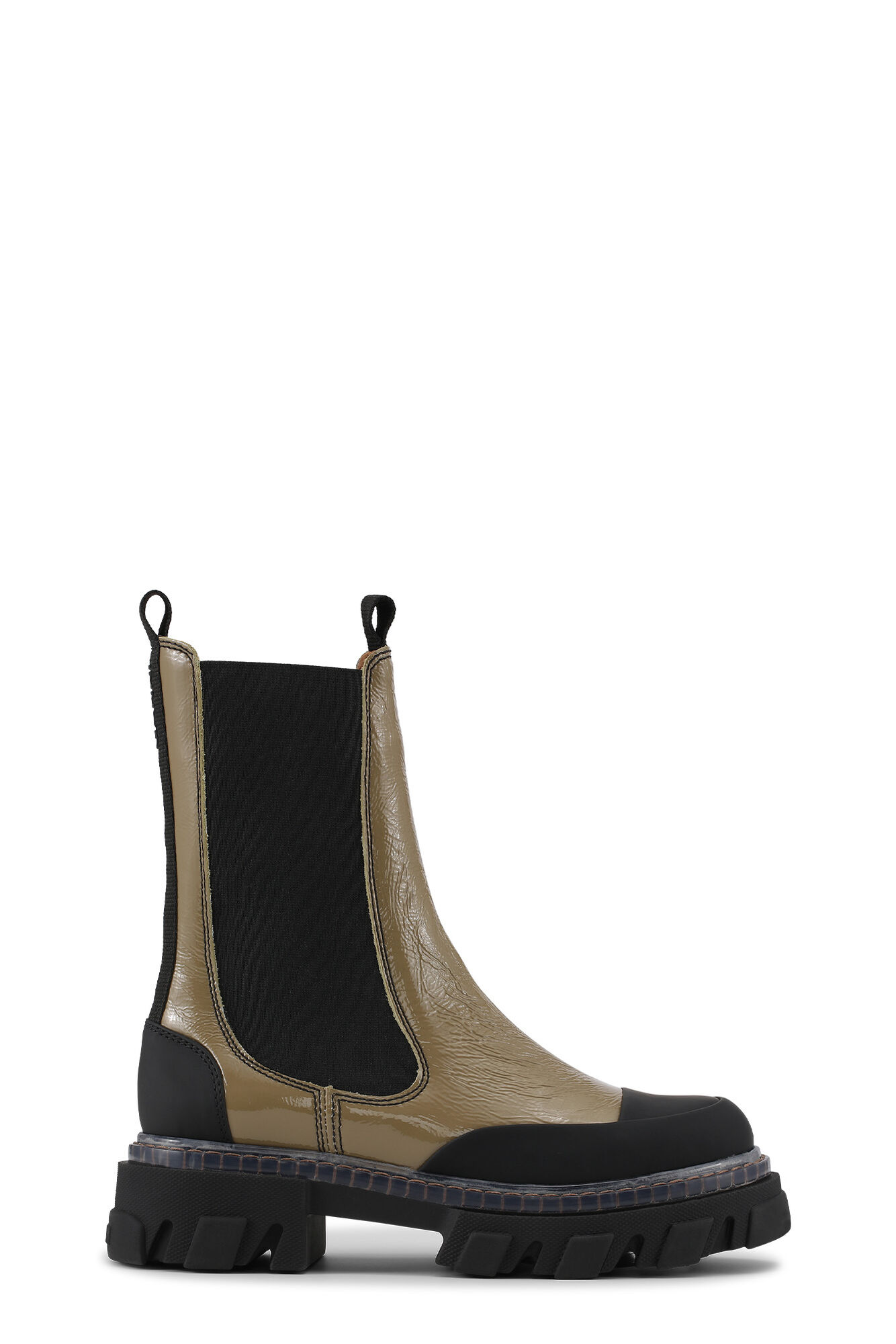 Cleated Mid Chelsea Boot Transparent Welt | GANNI FR