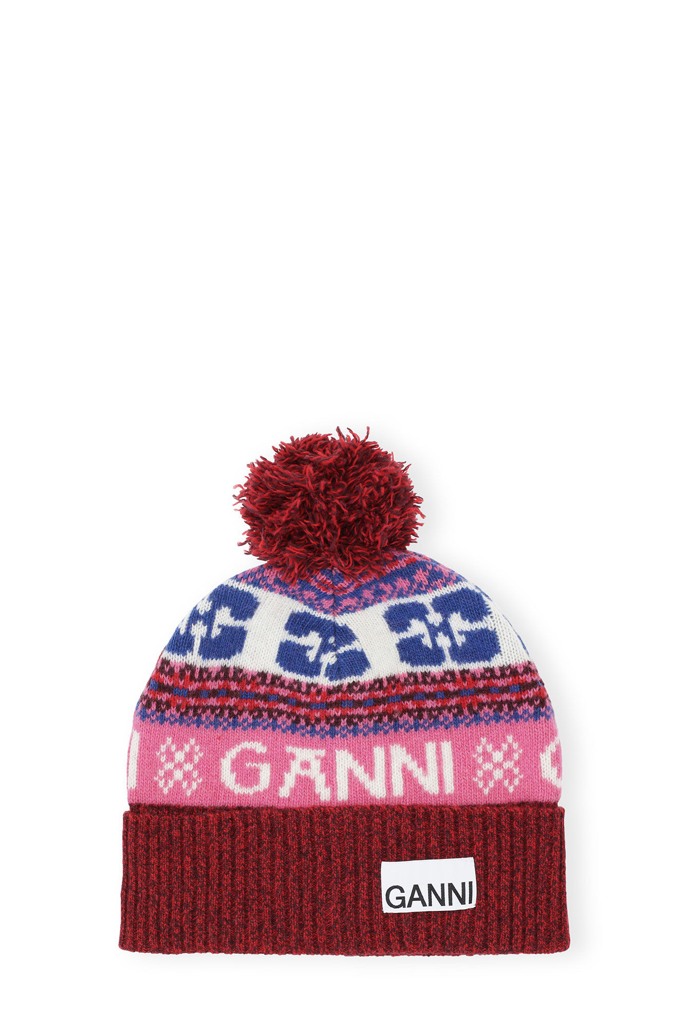 Multicolour Graphic Wool Beanie | GANNI UK