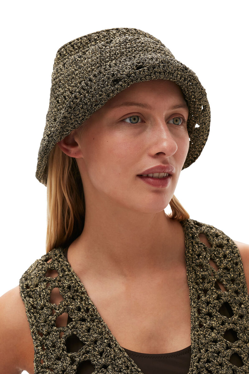 Metallic Crochet Bucket Hat | GANNI