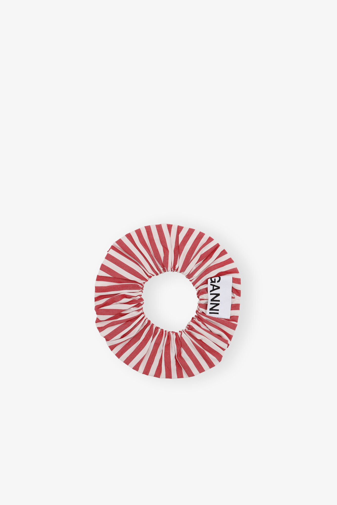Red Stripe Cotton Scrunchie | GANNI FI