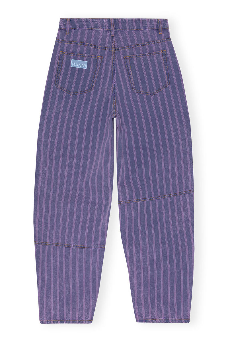Mid Blue Stone Purple Striped Stary Jeans | GANNI BE