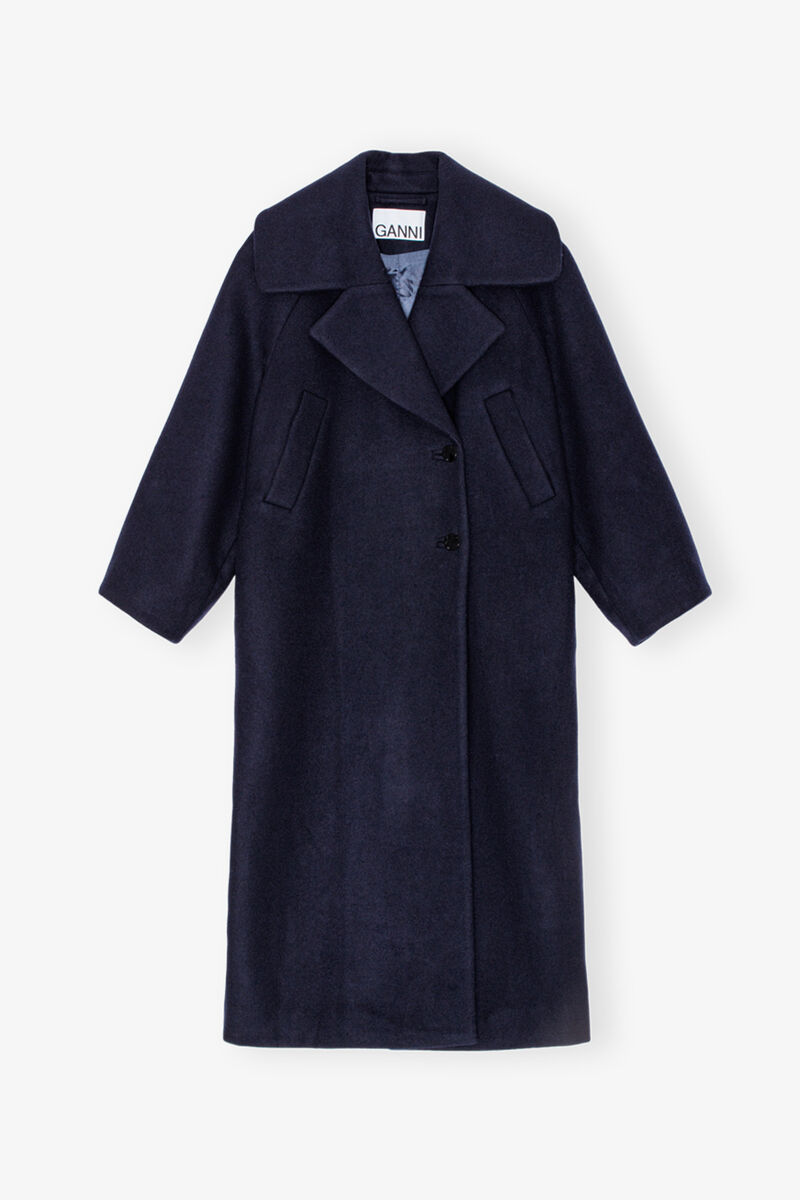 Dark Blue Wool Coat | GANNI