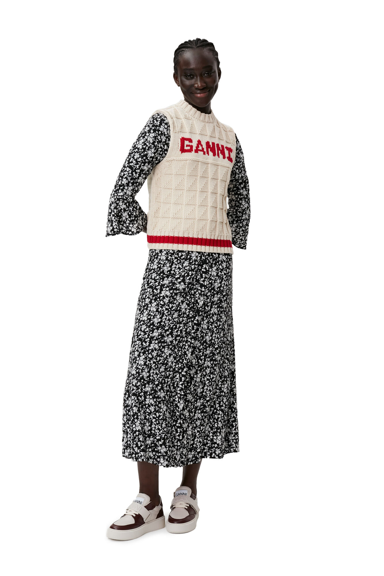 Alabaster Gleam Cotton Rope Vest | GANNI FR