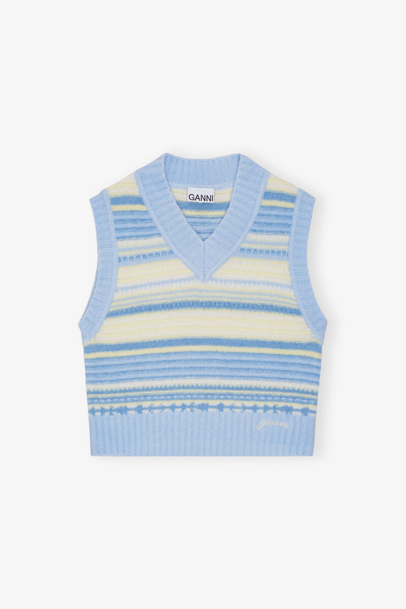Skyway Blue Stripe Vest | GANNI UK