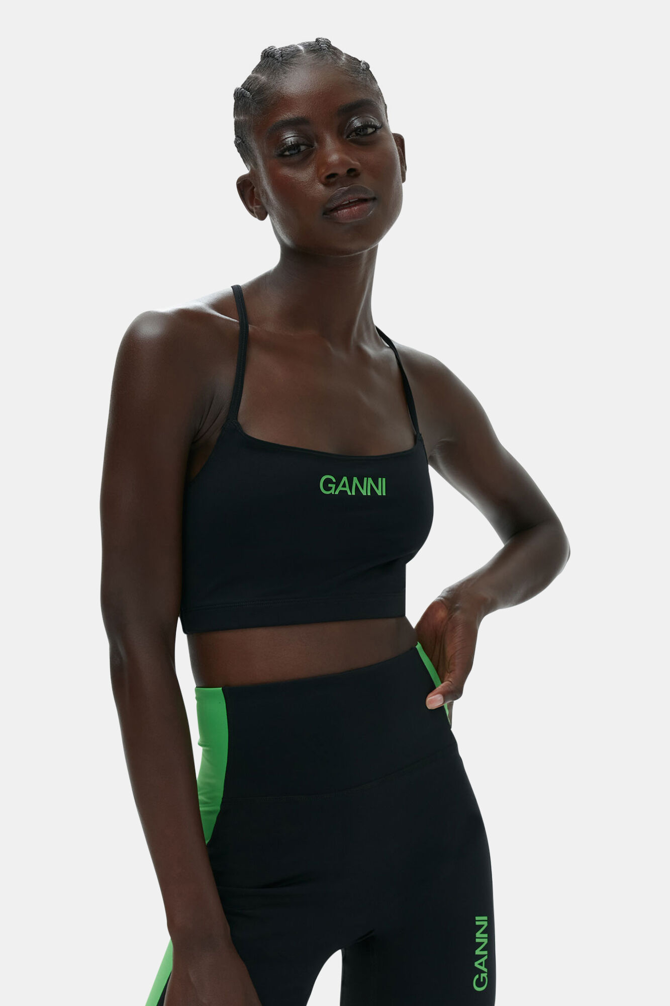 Black Active Strap Top | GANNI UK