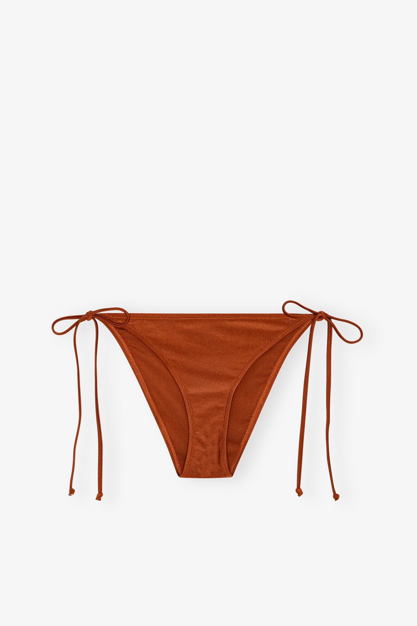 Copper Brown Brown String Bikini Briefs | GANNI DE