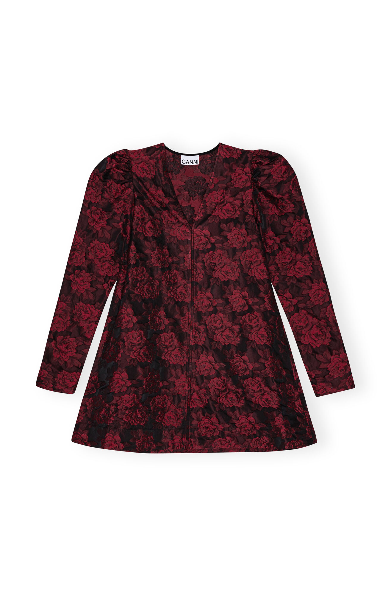 High Risk Red Red Botanical Jacquard Mini Dress | GANNI UK