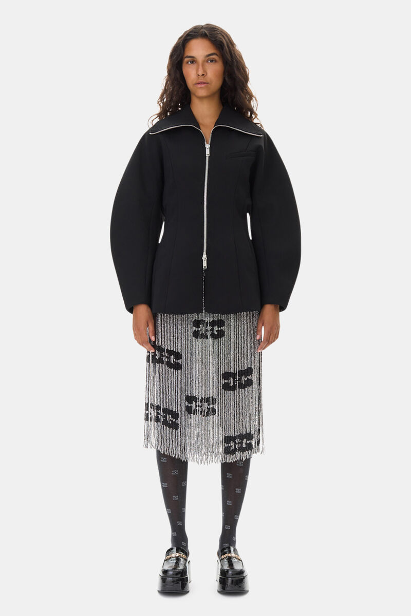 Sky Captain Hand Beaded Midi-skjørt | GANNI NO