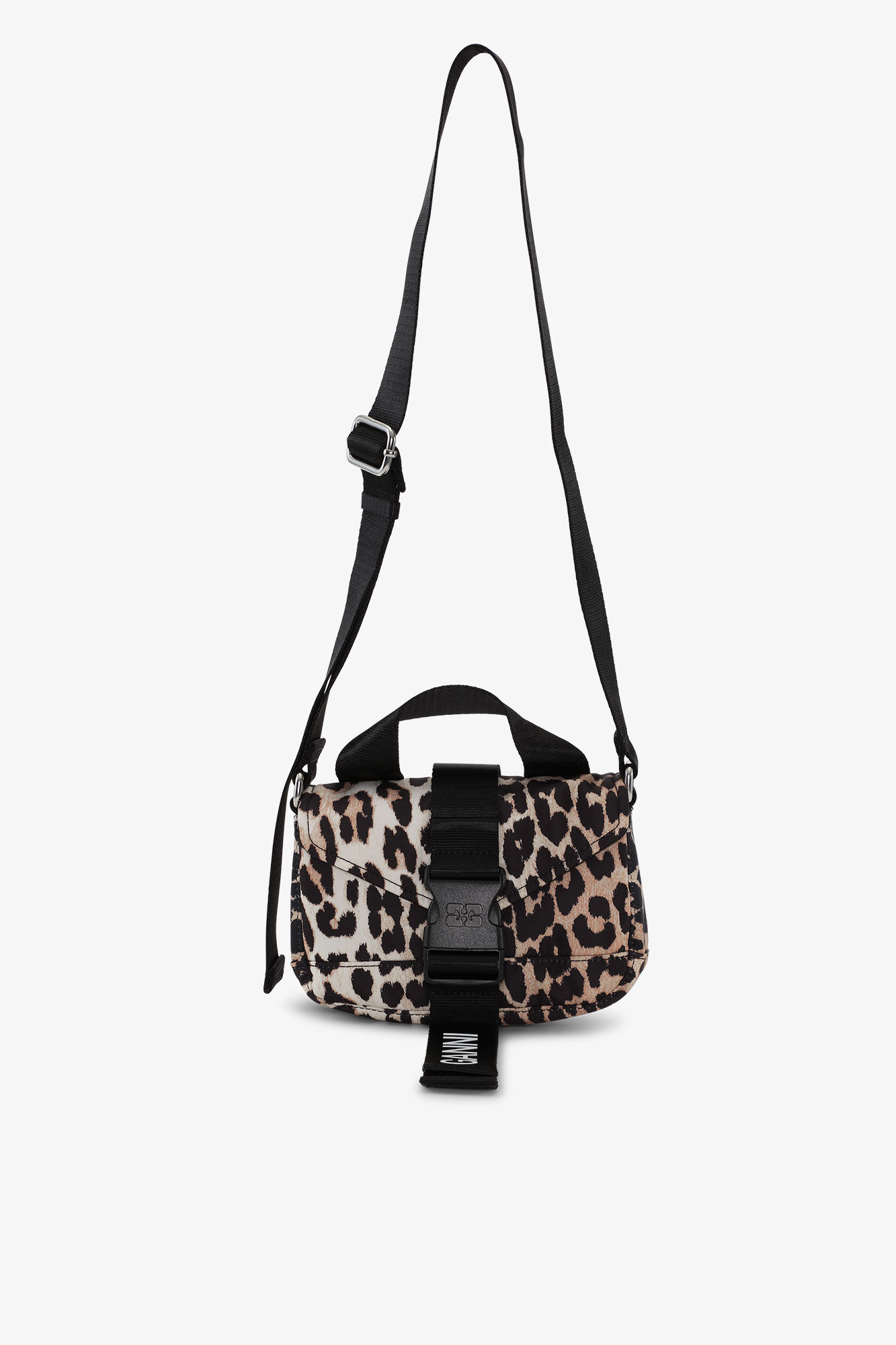 Leopard Tech Mini Satchel Bag | GANNI CA