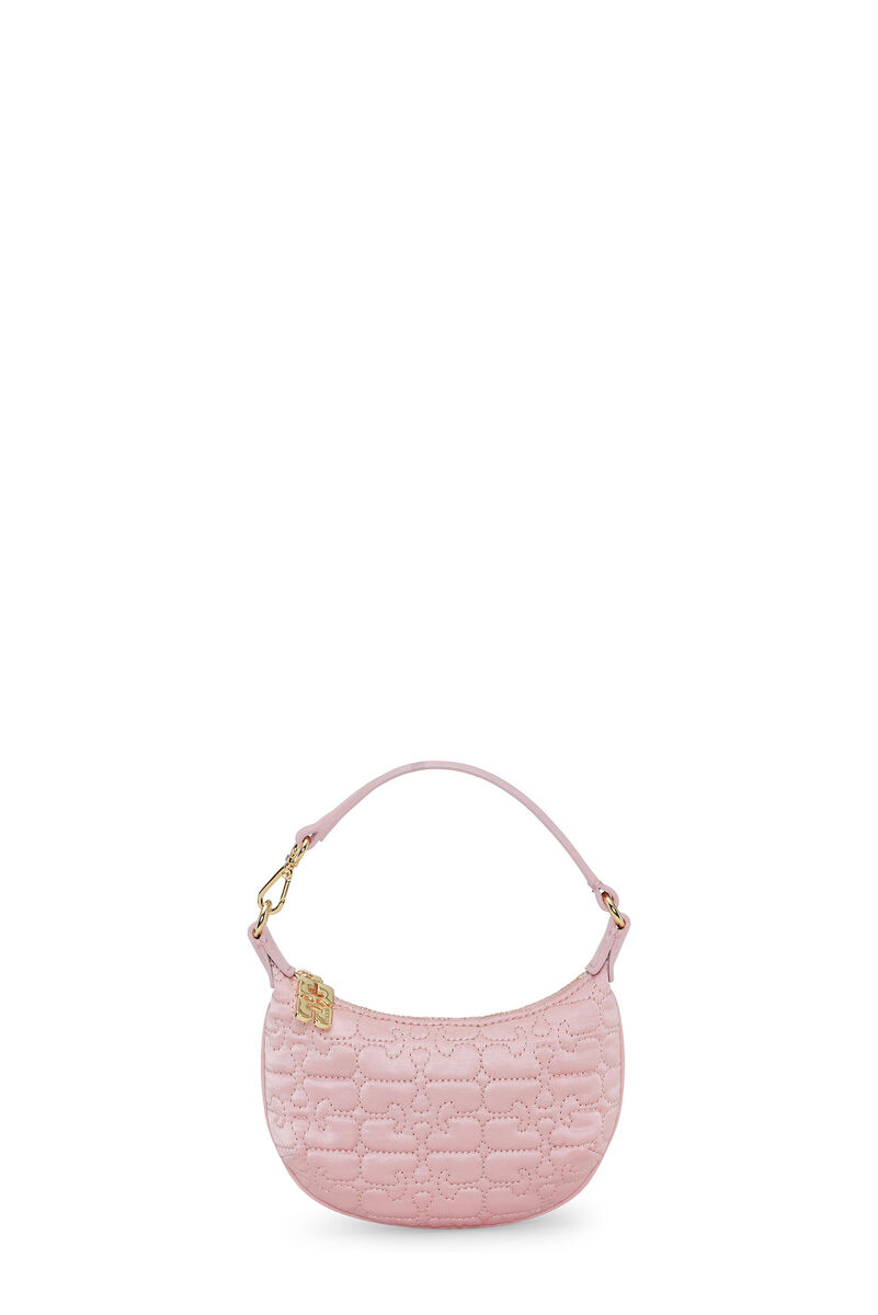 Light Pink Mini Butterfly Pouch Satin Bag | GANNI DE