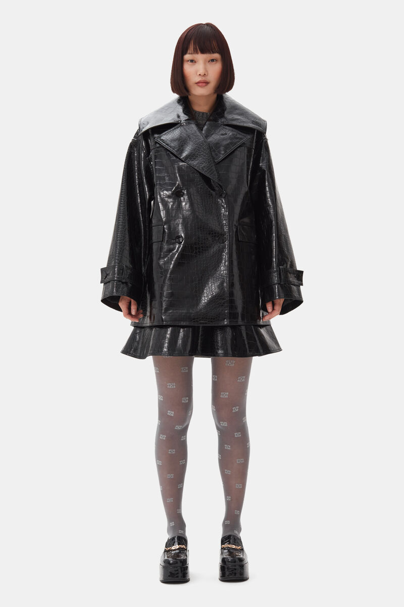 Black Black Future Coated Midi Jacket | GANNI CH