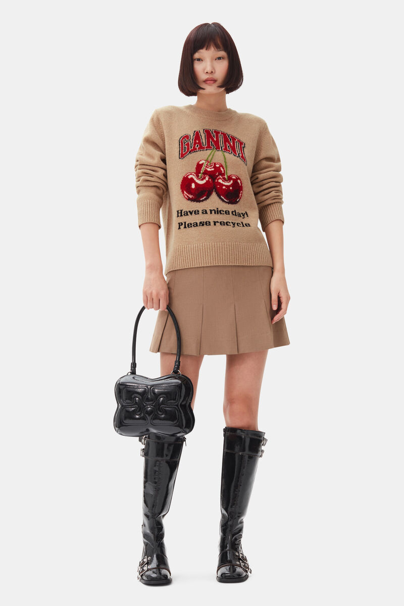 Safari Camel Graphic Cherry Jumper | GANNI KR 가니