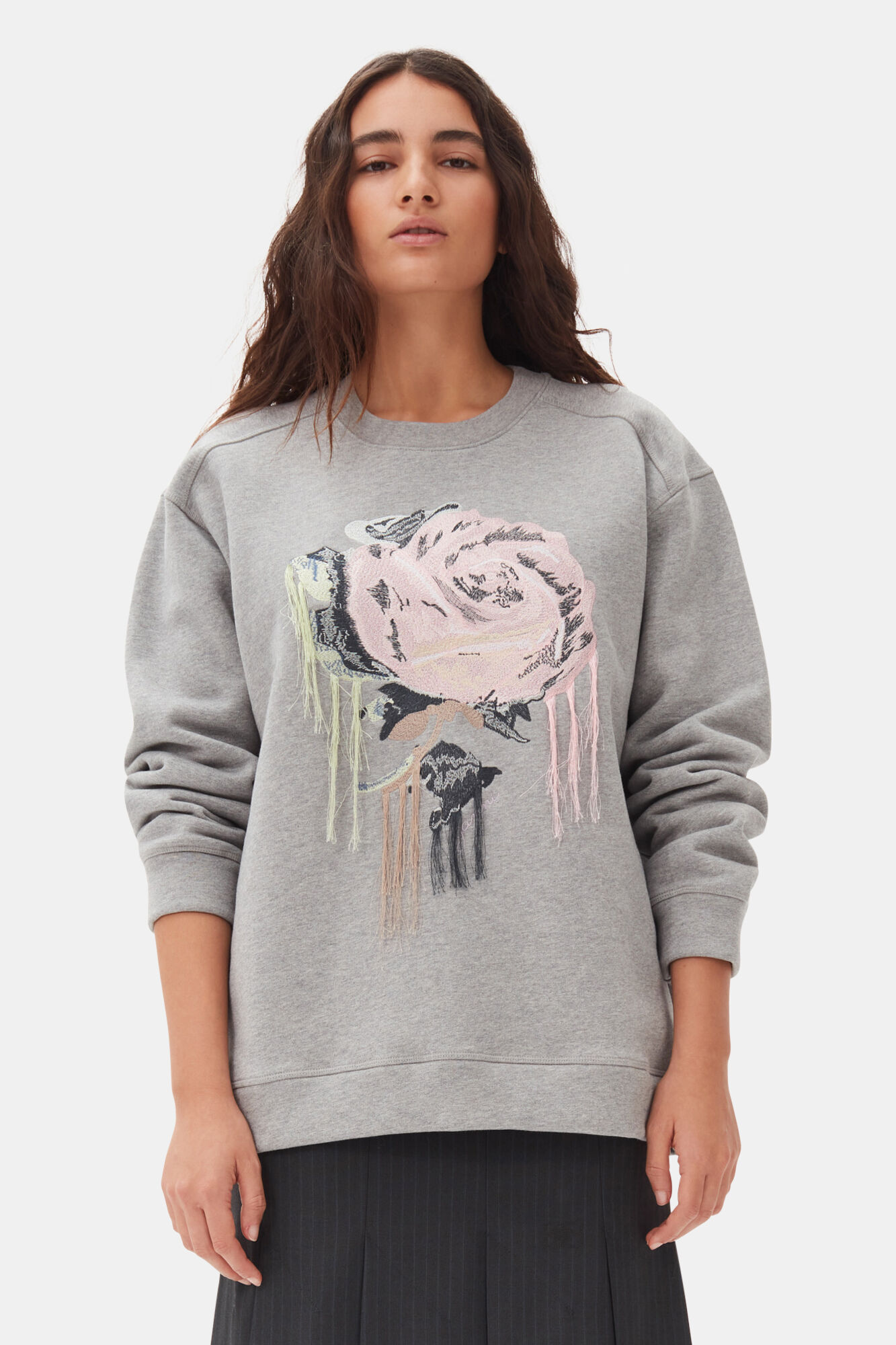 Grey Fleece Sweatshirt | GANNI AE