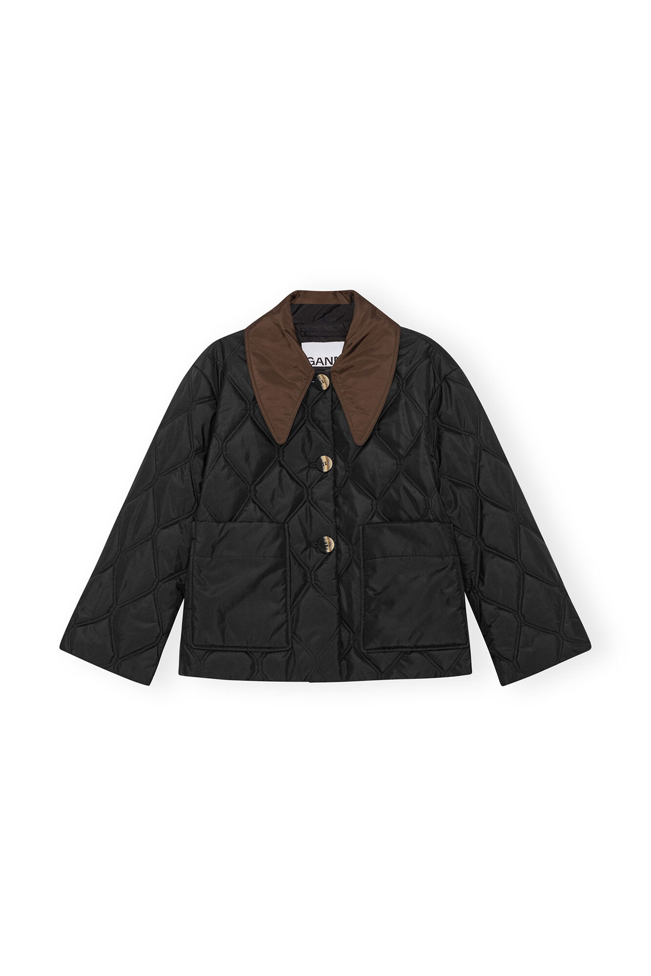 Black Ripstop Quilt Jacket | GANNI UK