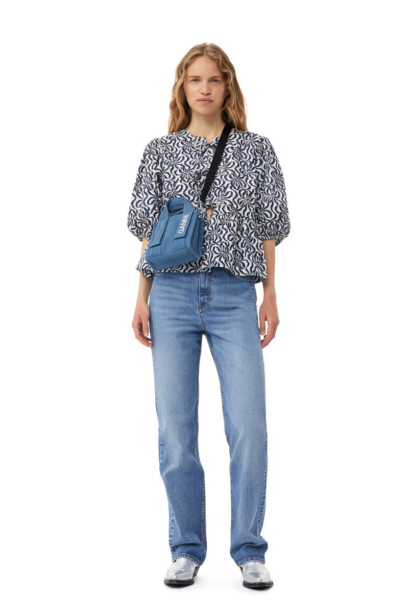 Mini Tech Denim Tote | GANNI UK