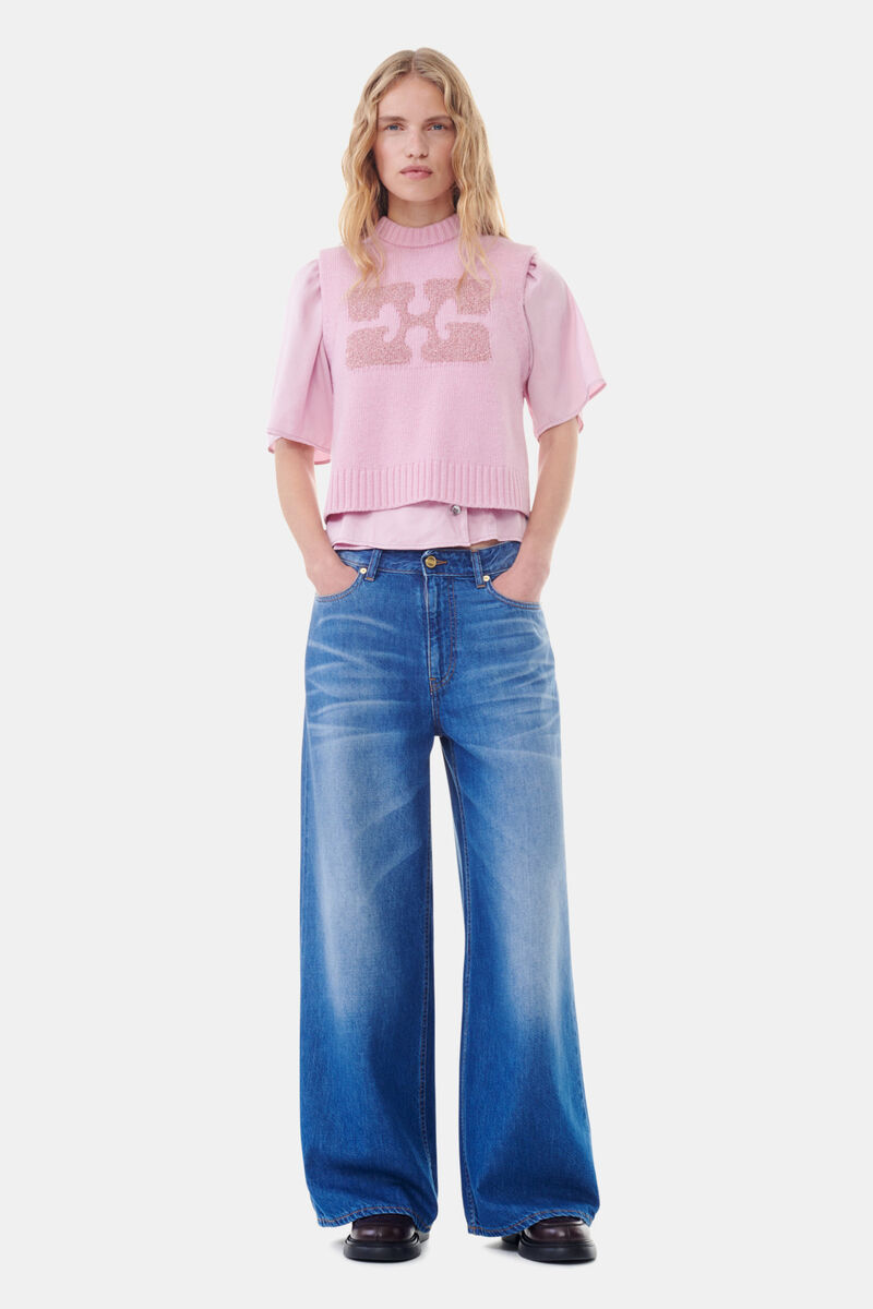 Fragrant Lilac Pink Graphic Vest | GANNI NL