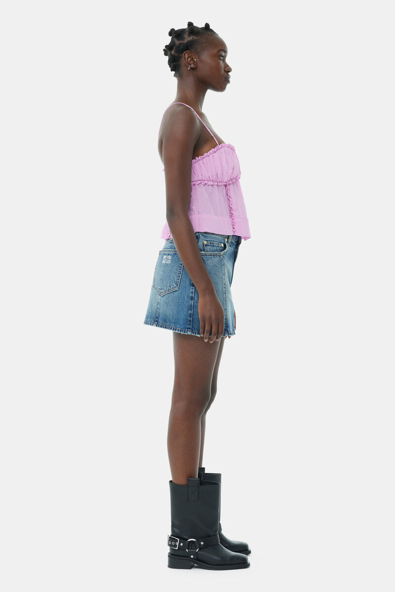 Lilac Sachet Pink Shiny Tech Strap Top | GANNI AE