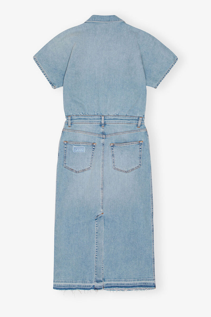 Tint Wash Blue Denim Midi Dress | GANNI UK