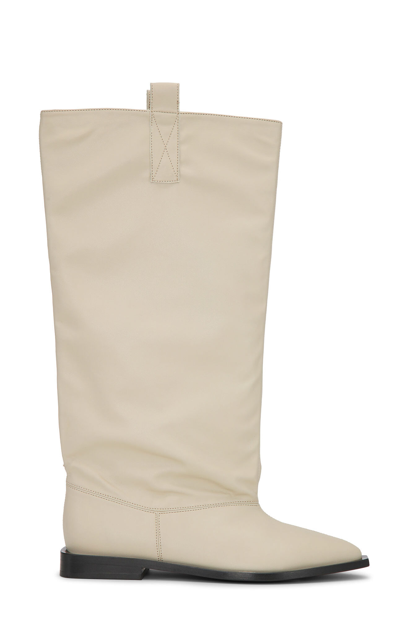 Beige Western Loose Flat Tubular Boots | GANNI