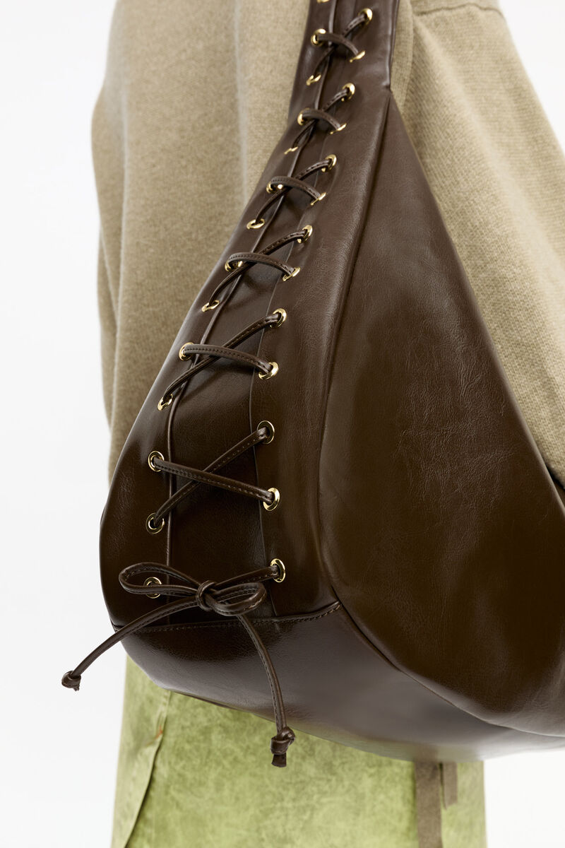 Dark-Olive Oleatex XXL Hobo Bag | GANNI KR 가니