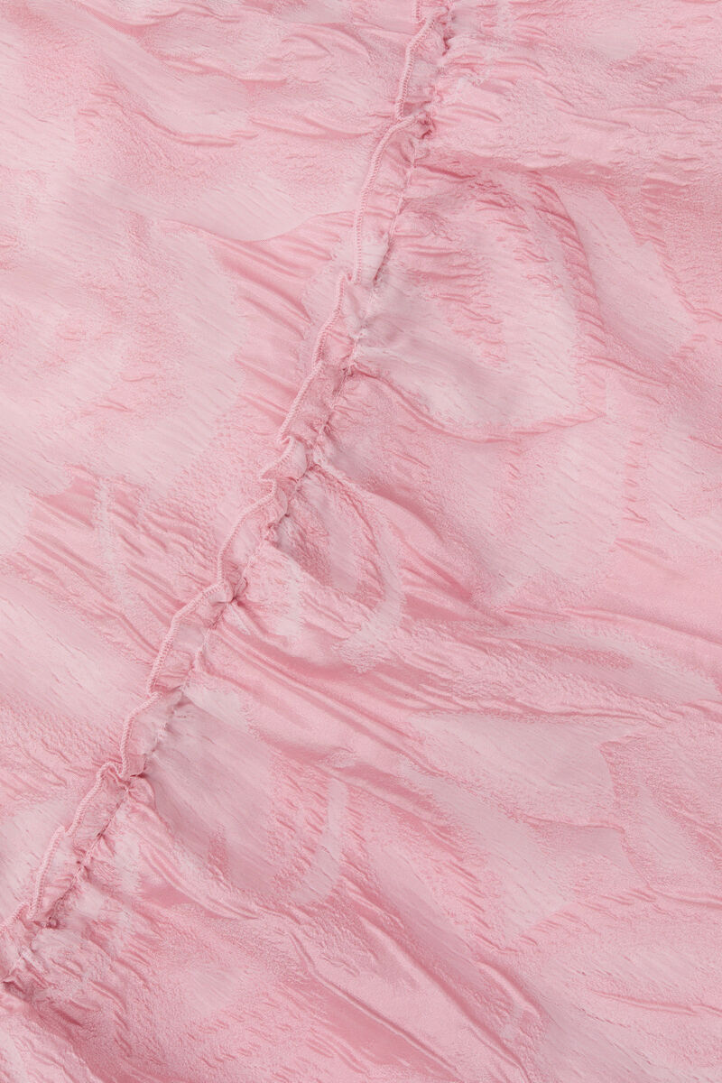 Bleached Mauve Pink Textured Cloqué Mini Dress | GANNI US