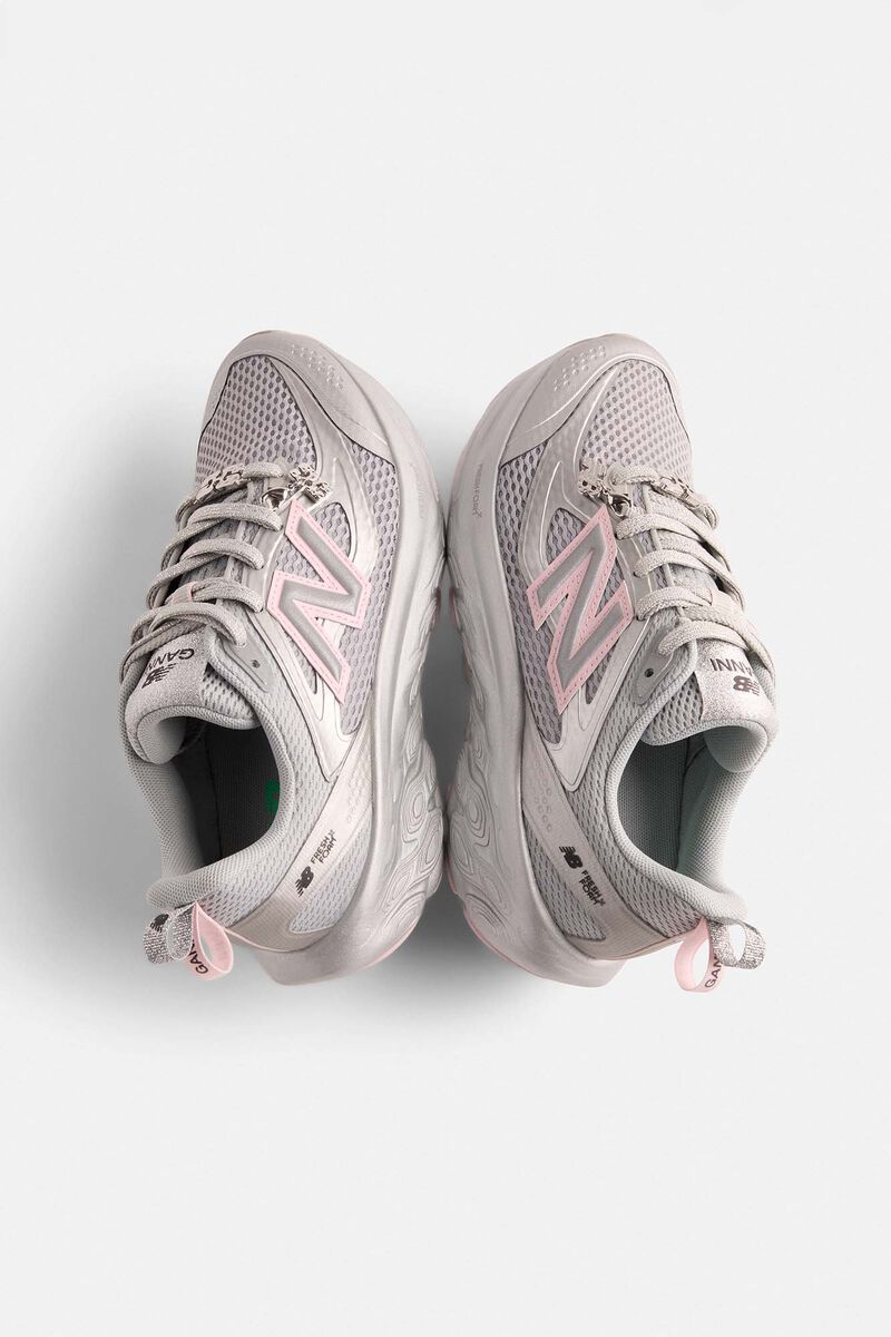 GANNI x New Balance Silver and Pink FFT Trainers | GANNI UK