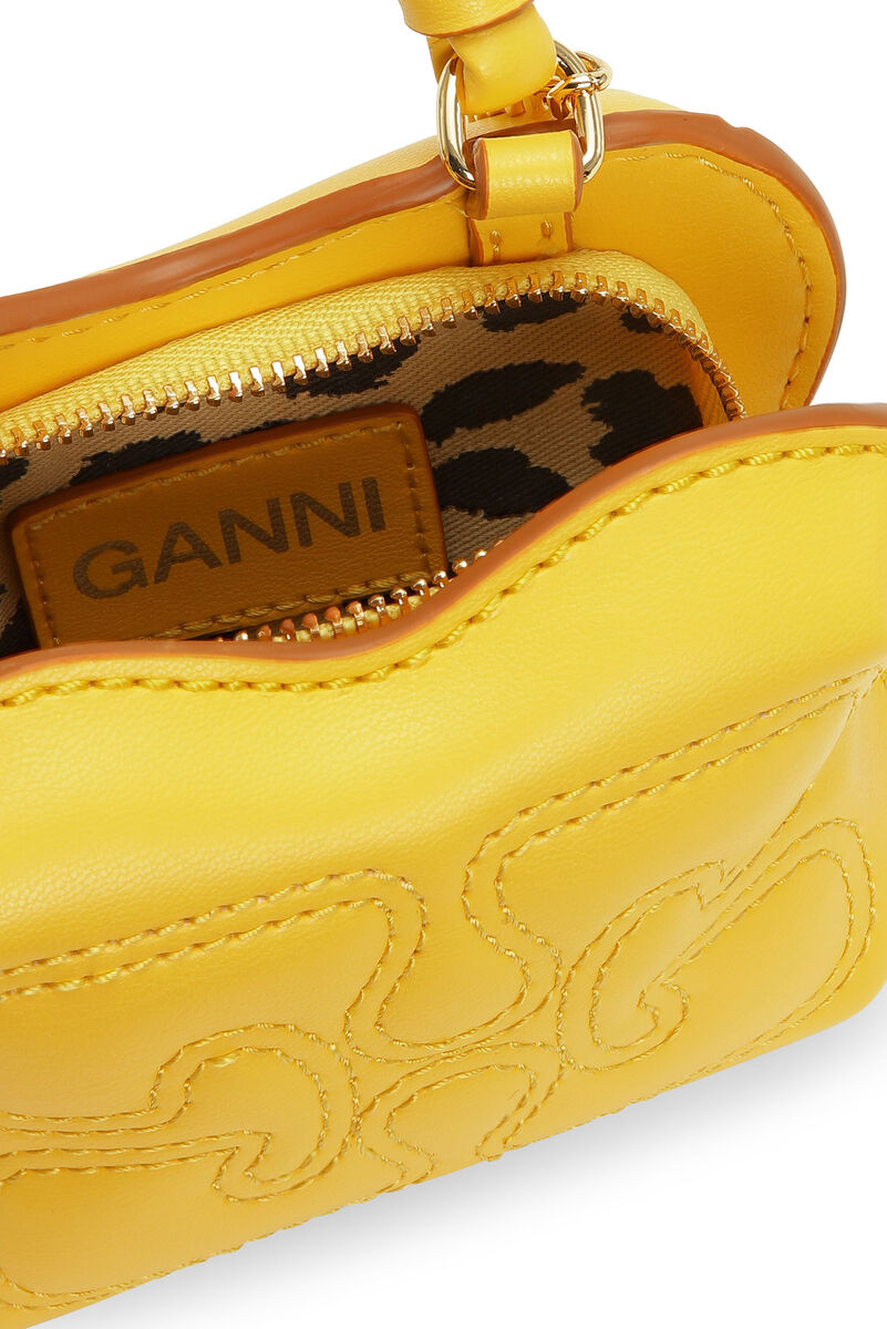 Yellow Nano Butterfly Crossbody Bag | GANNI IE