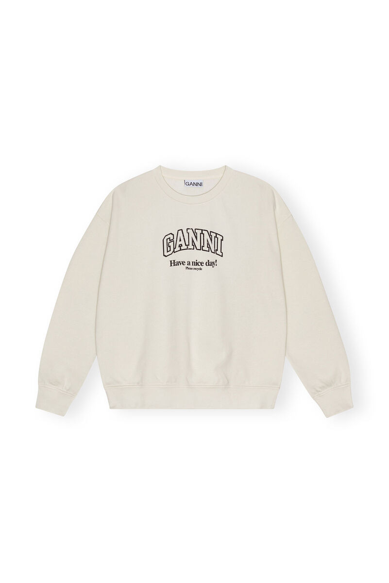 Egret White Grey Isoli Oversized Sweatshirt | GANNI AU