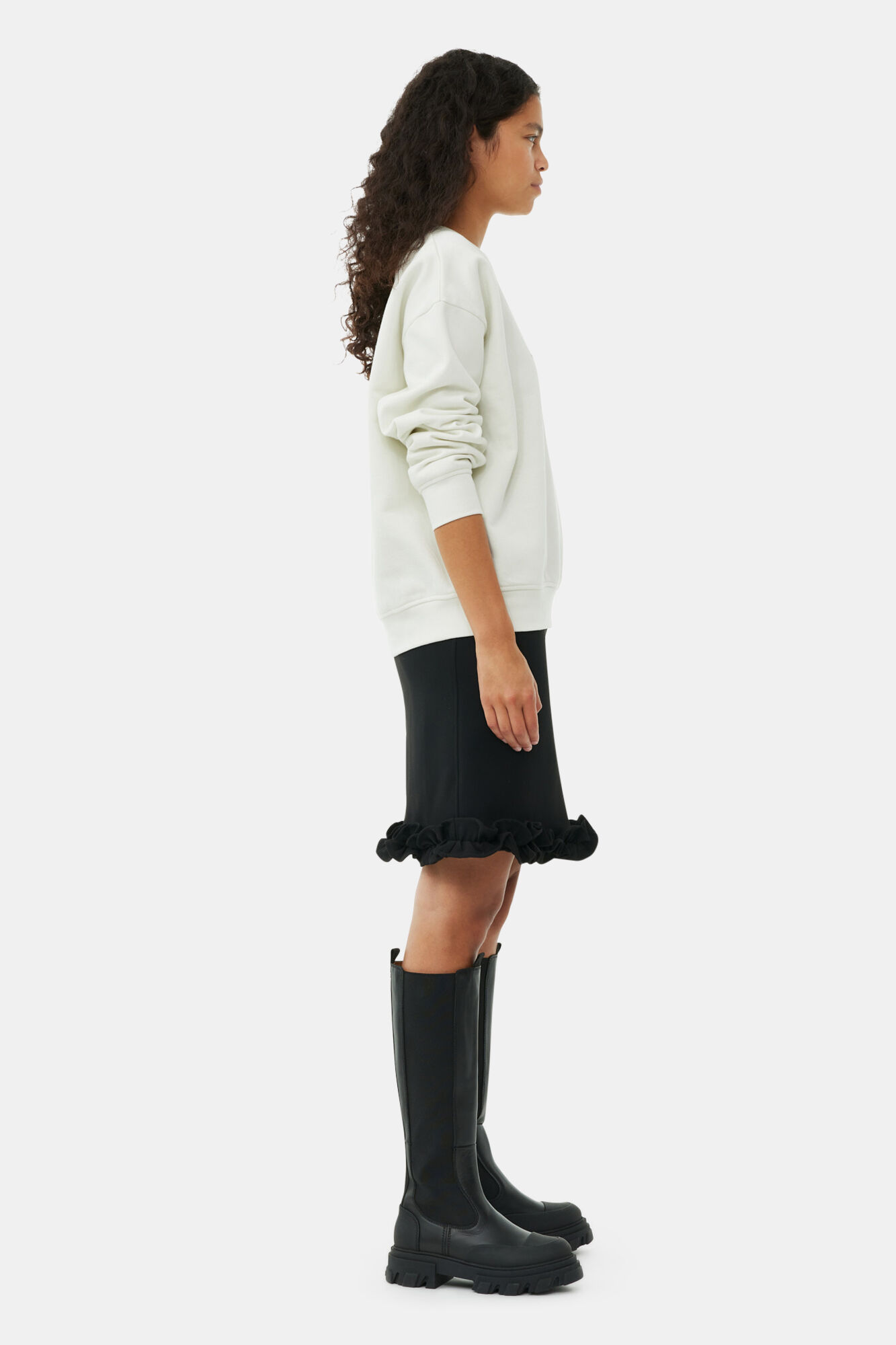 Black Black Stitch Cleated High Chelsea Boots | GANNI AU