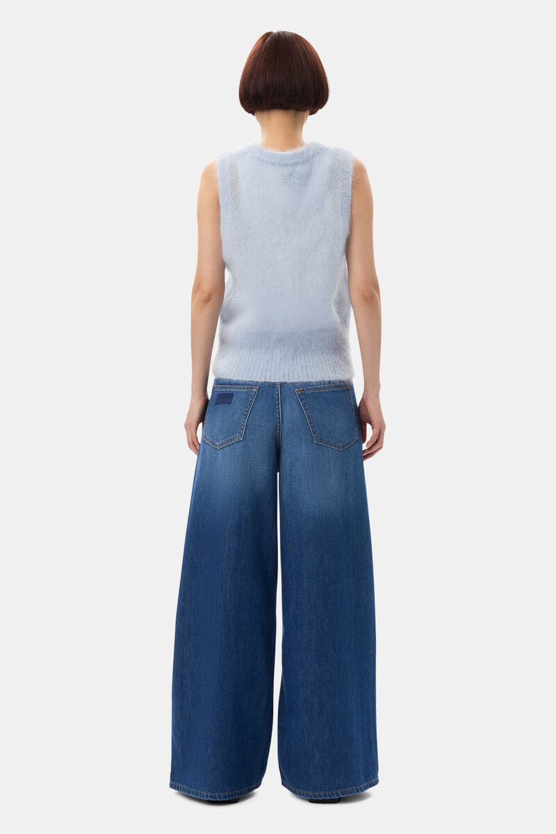 Heather Blue Tie String Vest | GANNI BE