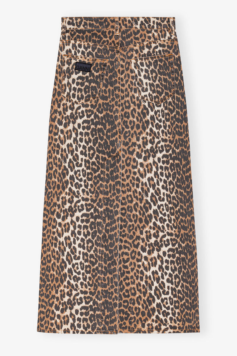 Leopard Leopard Denim Maxi Slit Rock | GANNI CH