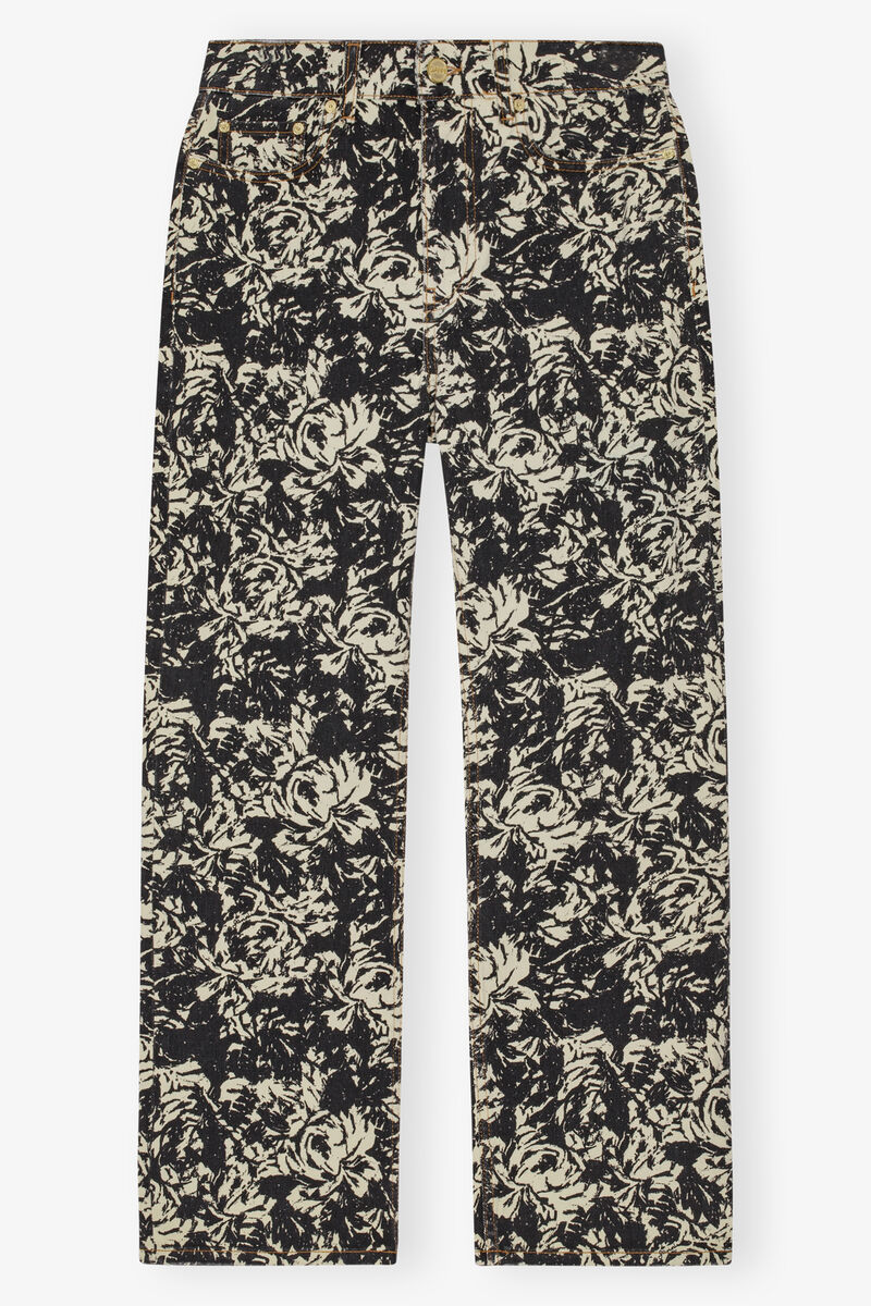 Flan Floral Printed Betzy Cropped Jeans | GANNI UK