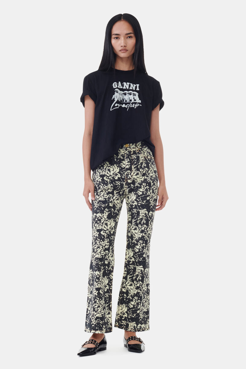 Flan Floral Printed Betzy Cropped Jeans | GANNI UK