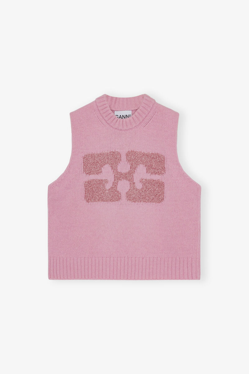 Fragrant Lilac Pink Graphic Vest | GANNI UK