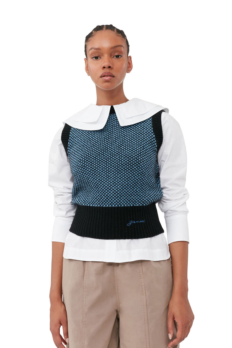 Silver Lake Blue Graphic 2-Tone Vest | GANNI PL