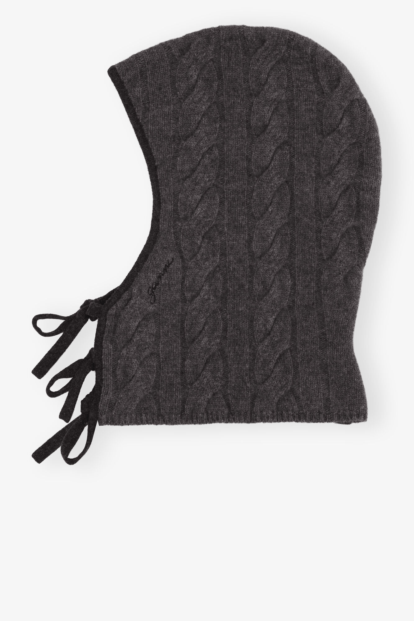 Grey and Black Cashmere Mix Balaclava | GANNI US