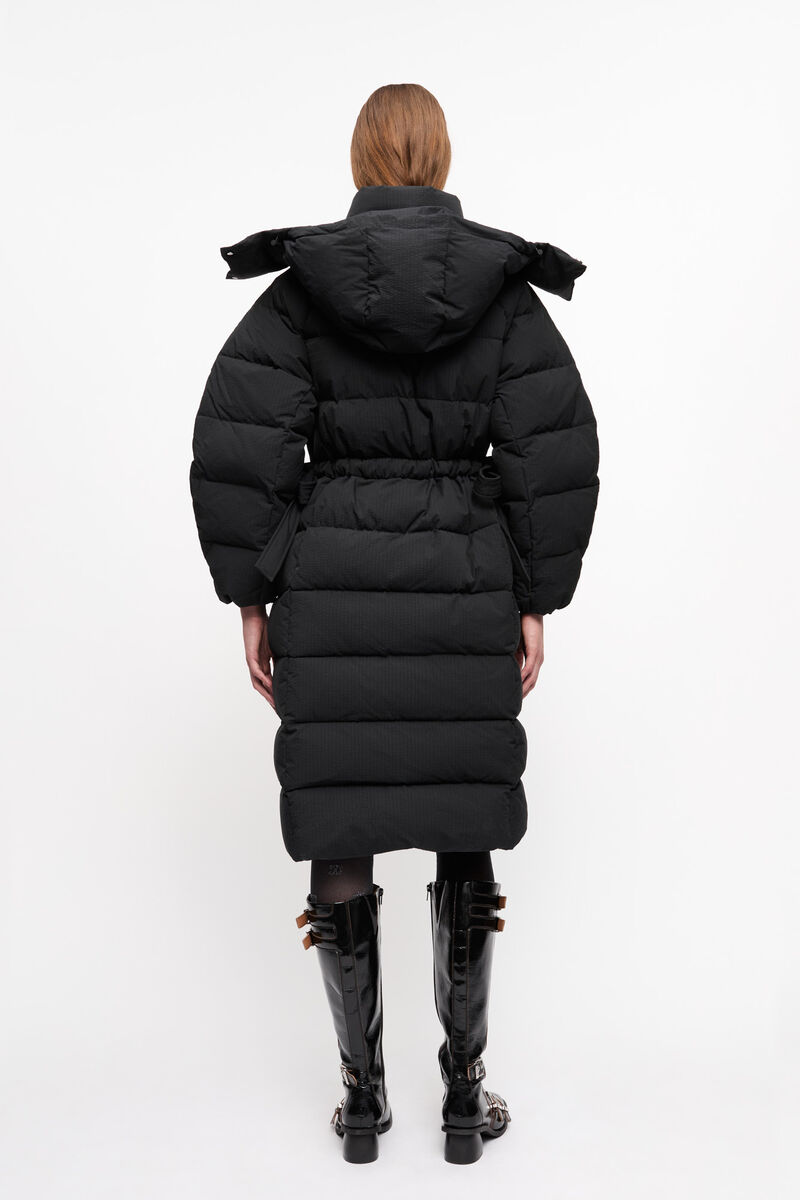 Black Black Tech Puffer Coat | GANNI AE