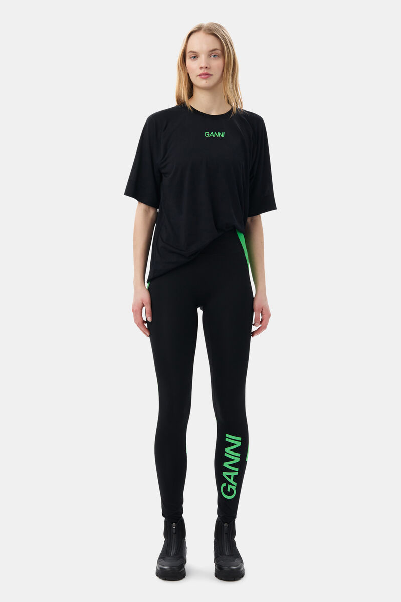 Black Active Mesh T-shirt | GANNI UK