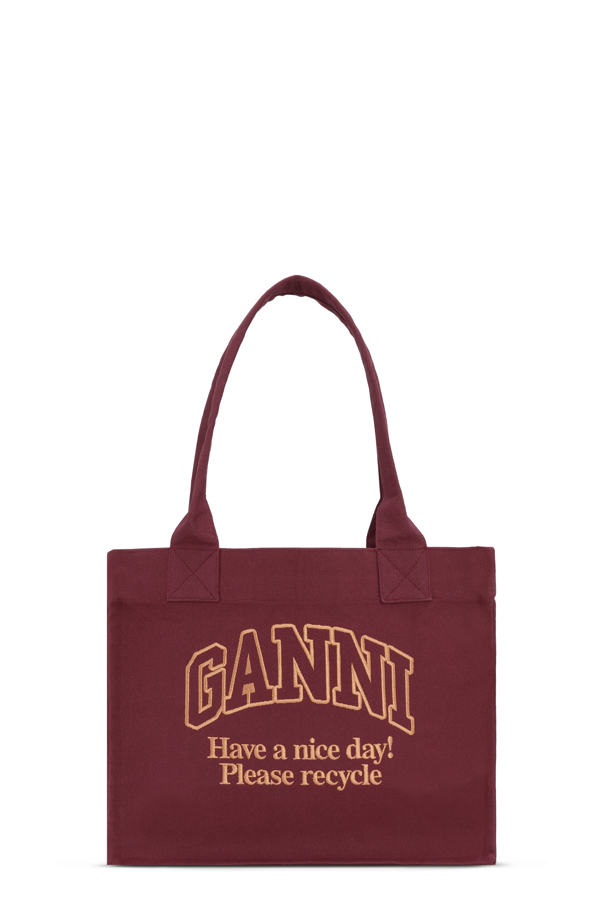 Red Large Canvas Tote Bag | GANNI CA